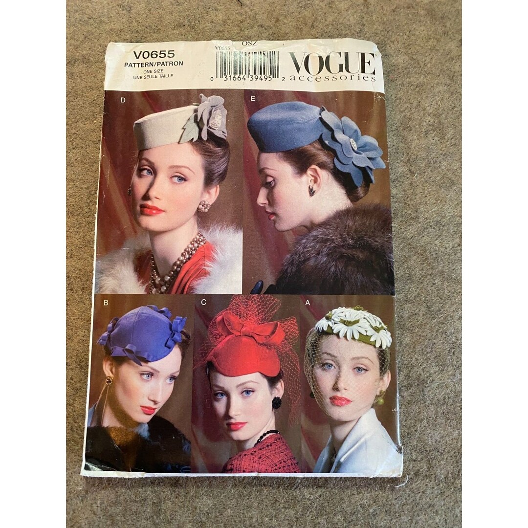 Vogue VO655 Hat Sewing Pattern Accessories Uncut Ladies Hats 5 Styles ...