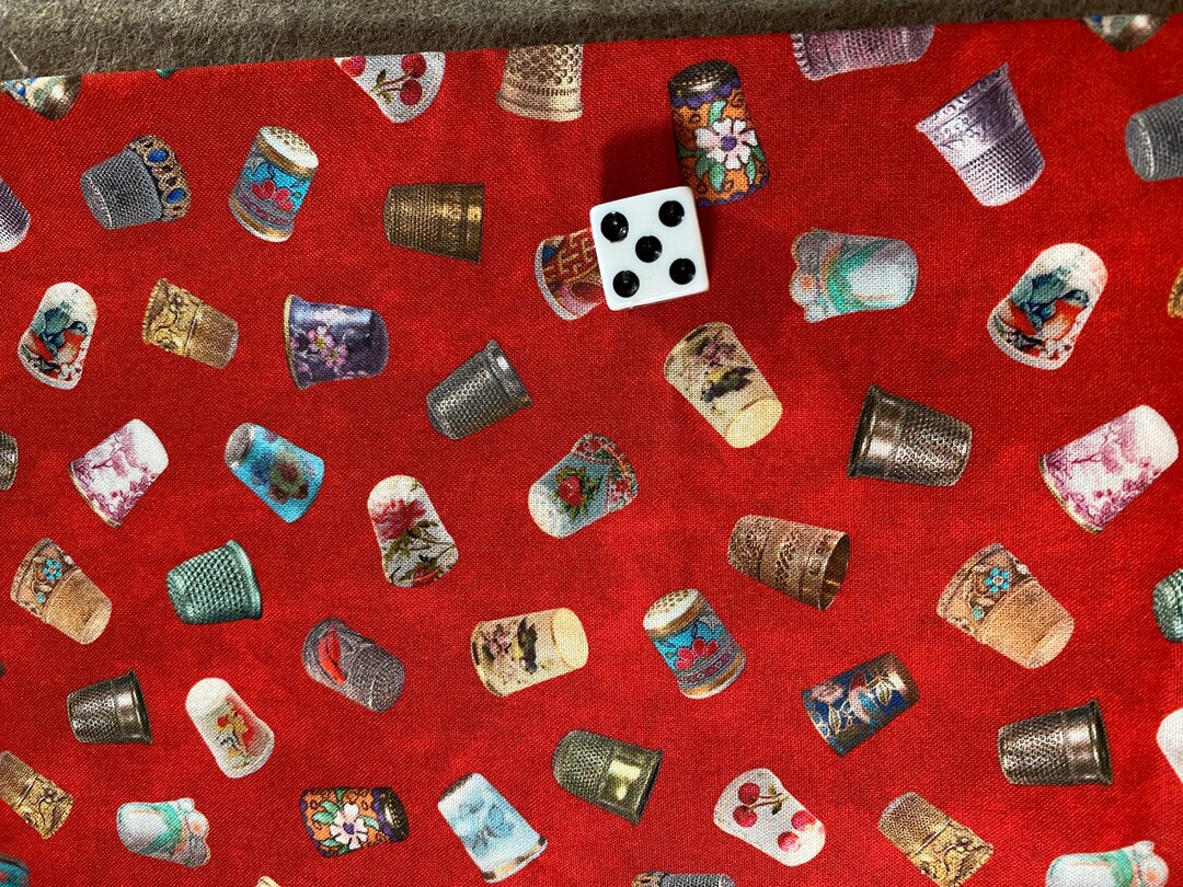 Michael Miller Vintage Thimbles Red Cotton Fabric Sewing Theme, Choice ...