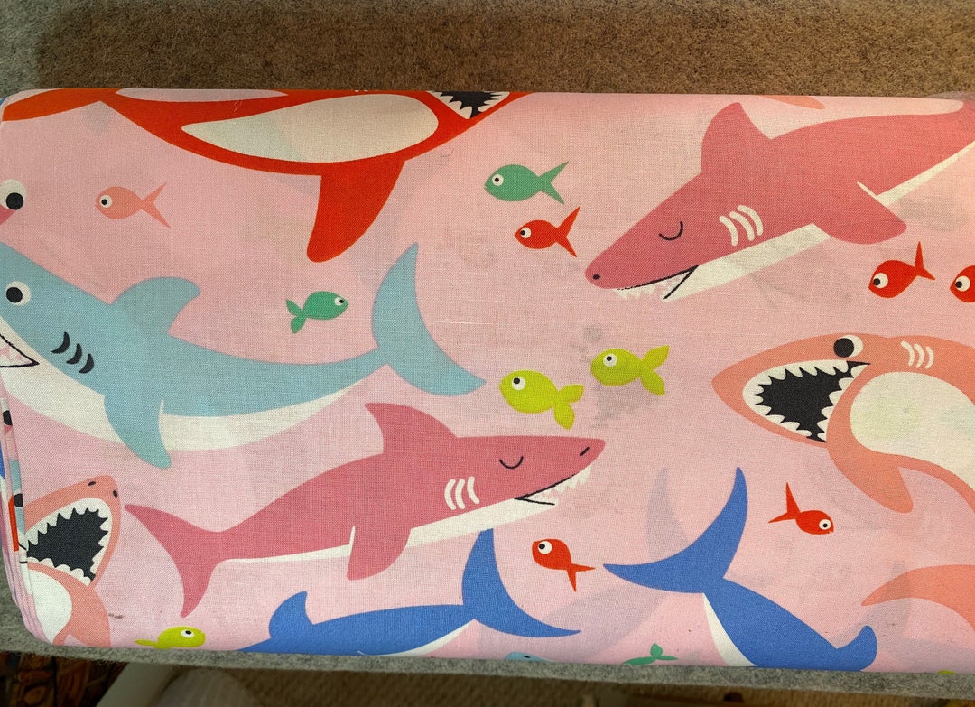 Pink Baby Shark Cotton Fabric Alexander Henry Larger Scale Choice of ...