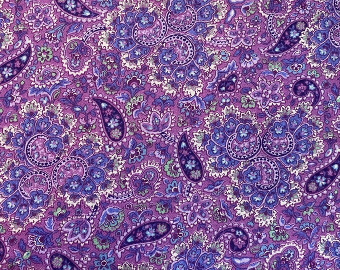 Peter Pan Purple Paisley Vintage Cotton Quilt Fabric 1/2 Yd - Etsy