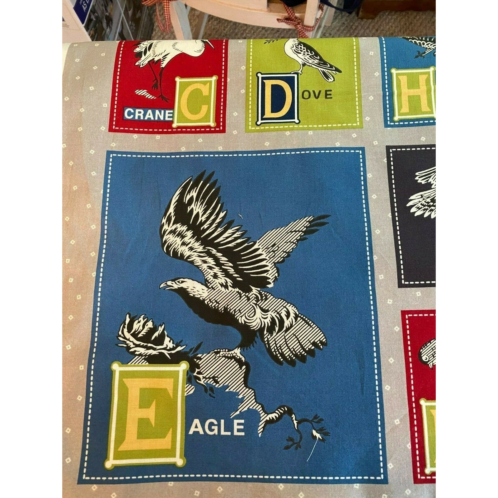 Panel Alphabet Abc's Birds of a Feather Gray Cotton Fabric - Etsy