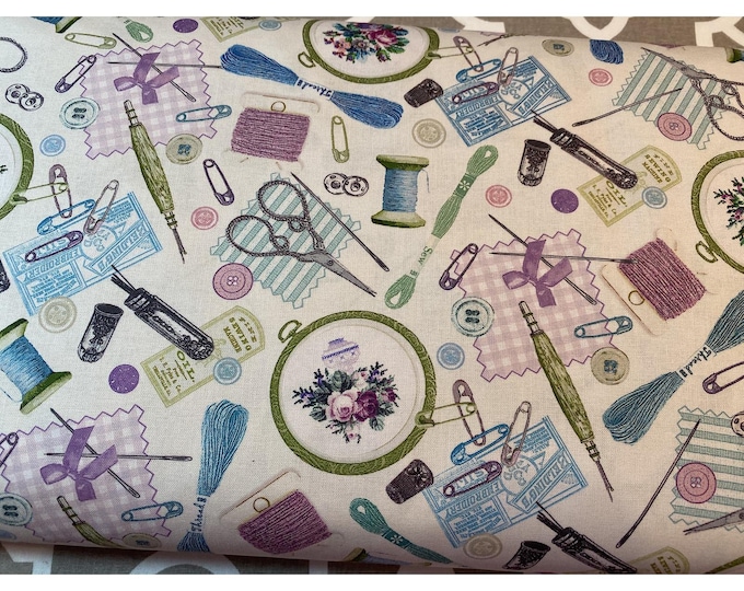 Timeless Treasures Fabric Sewing Theme Sew Choice of Size - Etsy