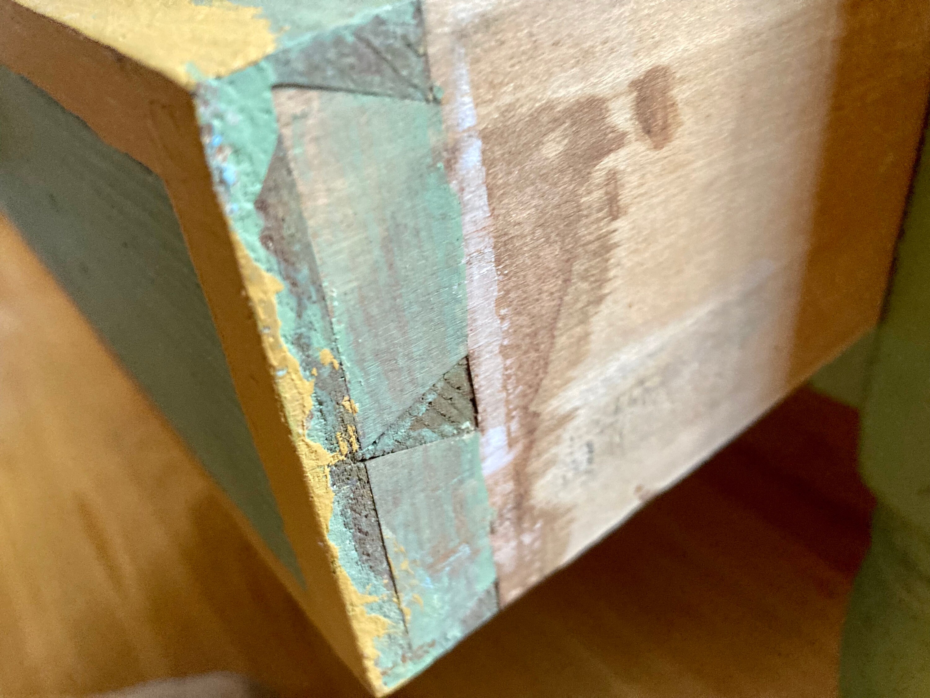 Antique Country Primitive Green Painted Washstand Commode With Semi ...