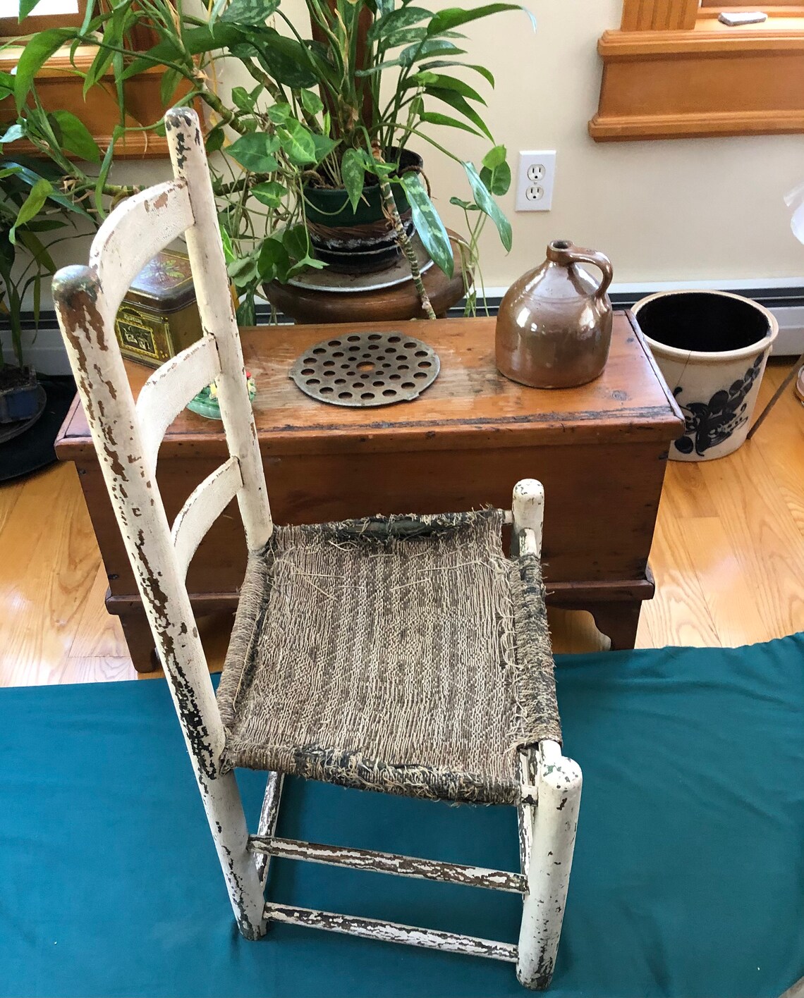 Antique Primitive Ladder Back Chair Rustic Distressed Chippy - Etsy