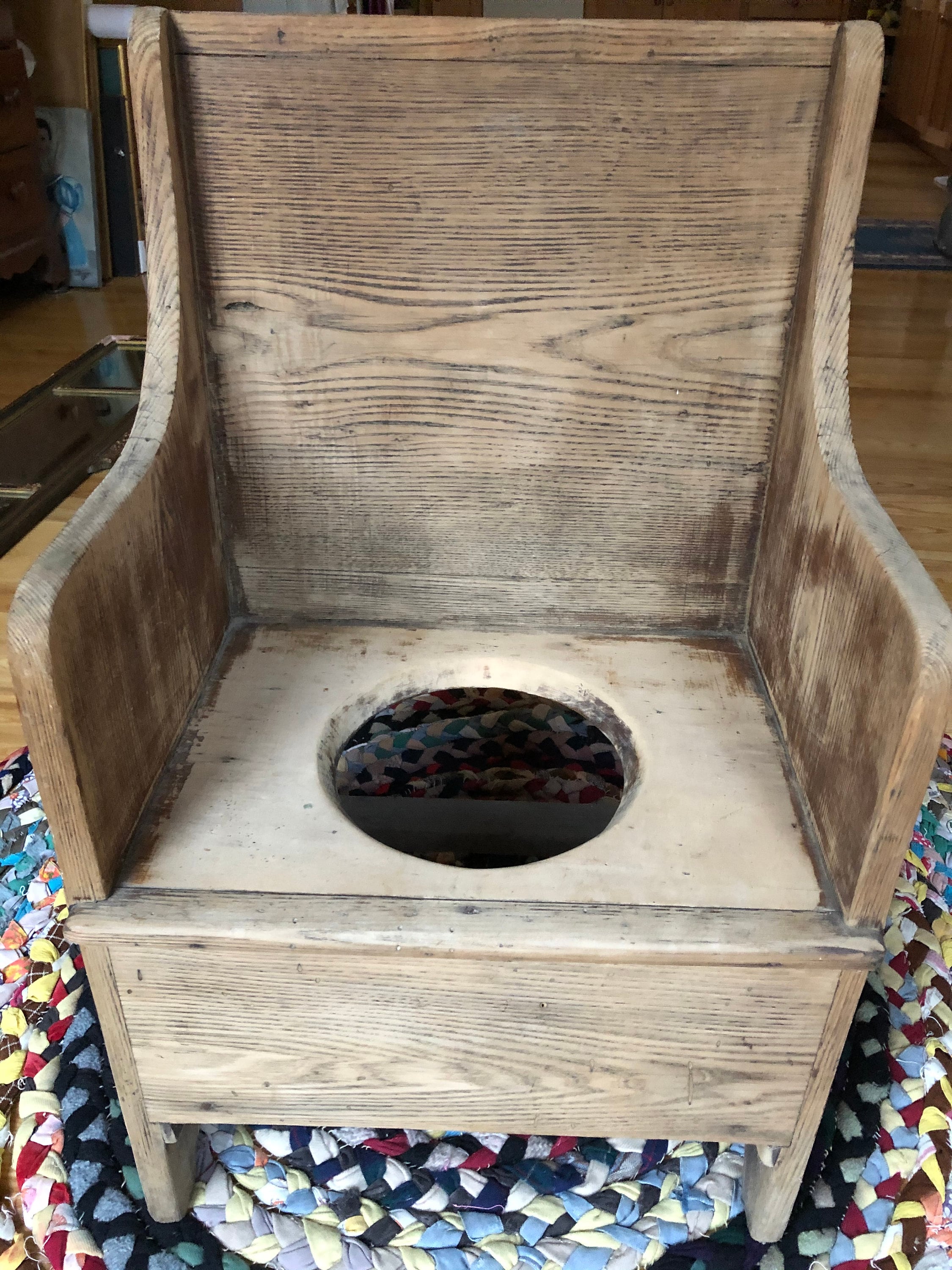 AUTHENTIC ANTIQUE Oaken Throne/ Commode 1800's Unique/ Well Crafted and ...