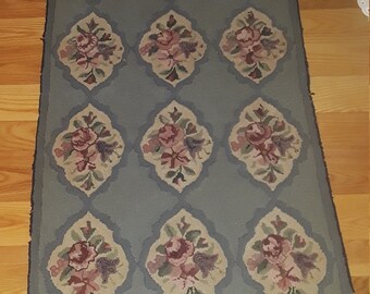 Blue Floral Rug | Etsy
