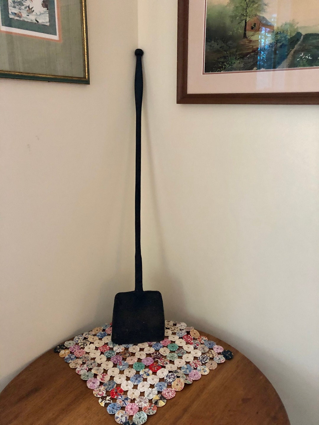 Antique Cast Iron Hand Forged Ash Shovel Fireplace Wood Stove Farmhouse ...