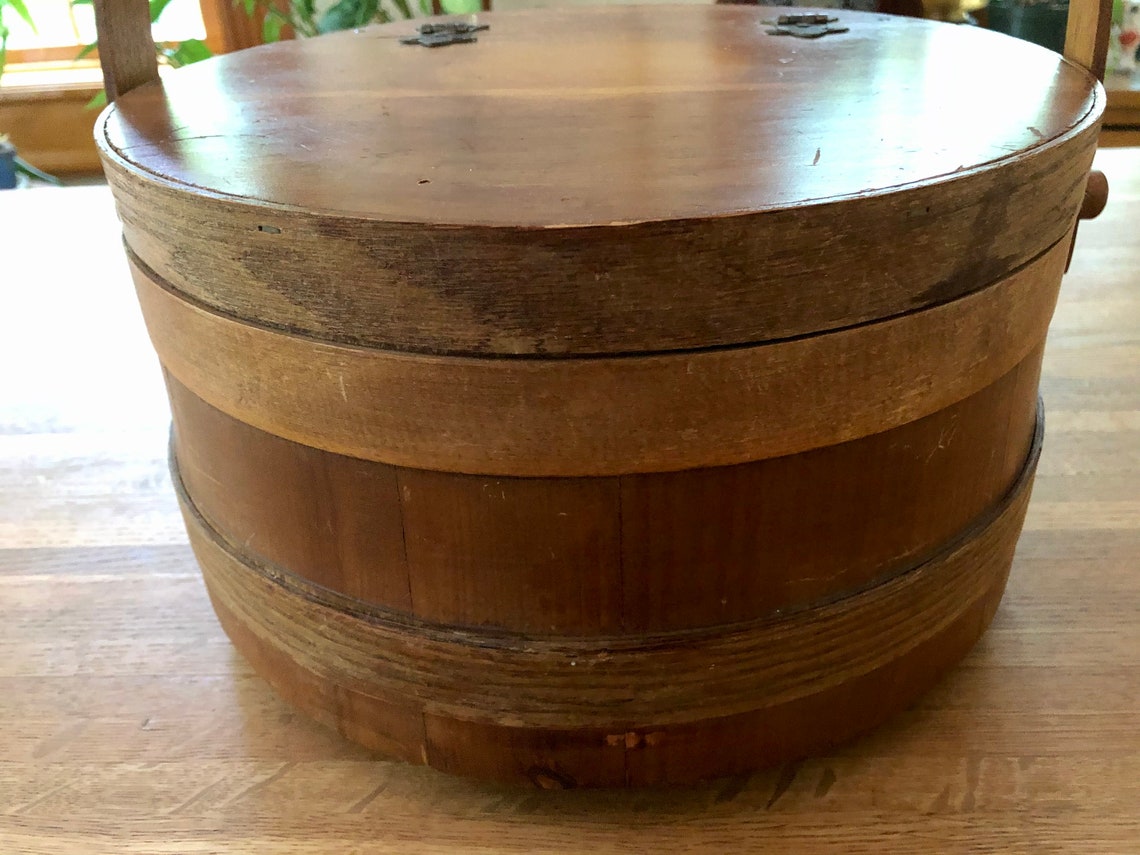 VINTAGE 1960s Firkin Box Sewing Basket on Legs Wood | Etsy