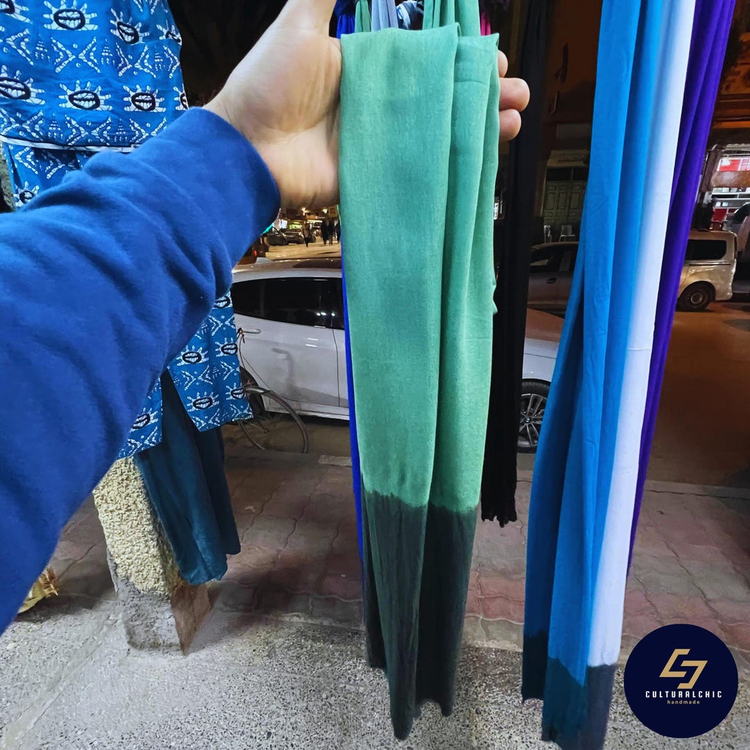 Handmade Tuareg Berber Scarf - Ethnic Tribal Turban, Long Light Blue ...