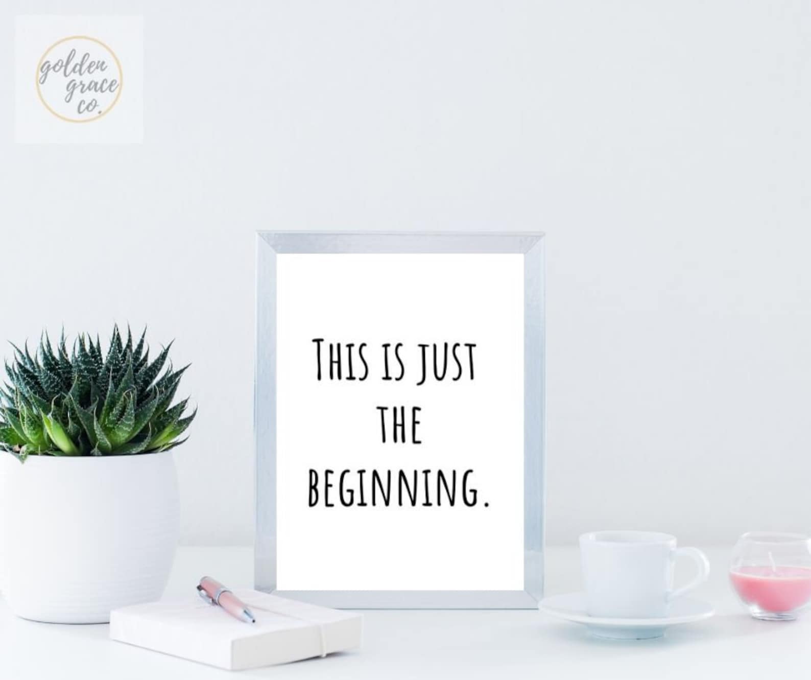 This Is Just The Beginning Inspirational Quotes Wall Art | Etsy