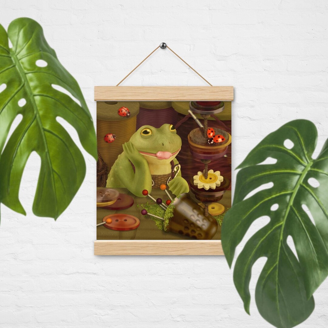 Wistful Jim - Cottagecore Frog Poster With Hangers - Etsy