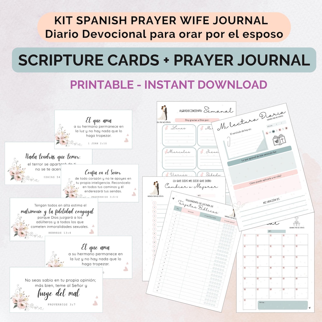 60 Spanish Bible Verses to Pray Over Your Husband + PRAYER JOURNAL ...
