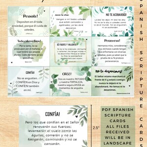Spanish Scripture Cards Printable Anxiety and Fear Reliever, NIV Bible ...