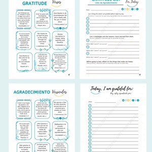 Gratitude Journal Printable in Spanish and English, Gratitude Worksheet ...