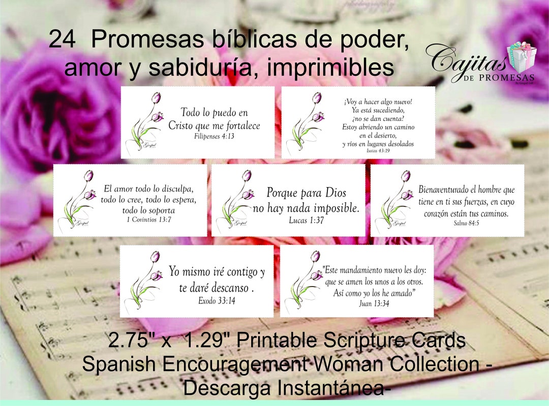 Printable Spanish Bible Verse Cards, Christian Scripture Cards, Digital ...
