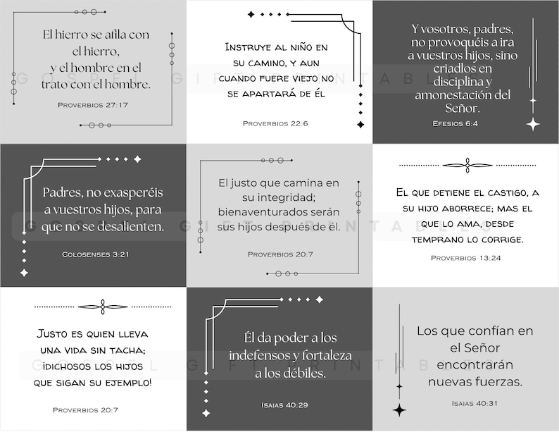 27 Spanish Printable Bible Verse Cards for Fathers, Bible Study Tools ...