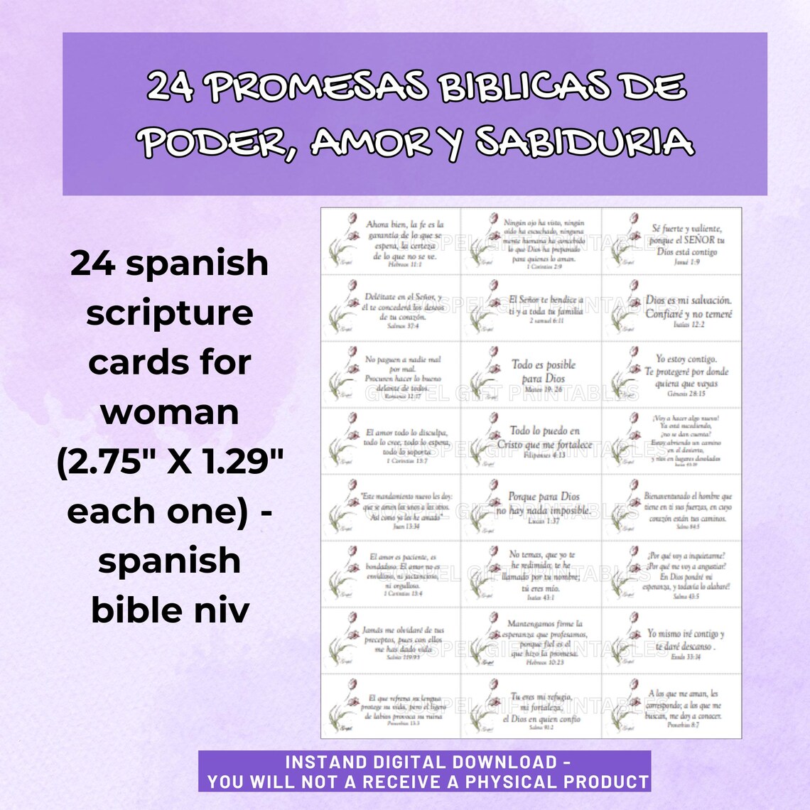 Printable Spanish Bible Verse Cards, Christian Scripture Cards, Digital ...