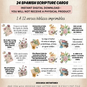 24 SPANISH Scripture Cards, Woman Card, Printable, Encouragement Bible ...