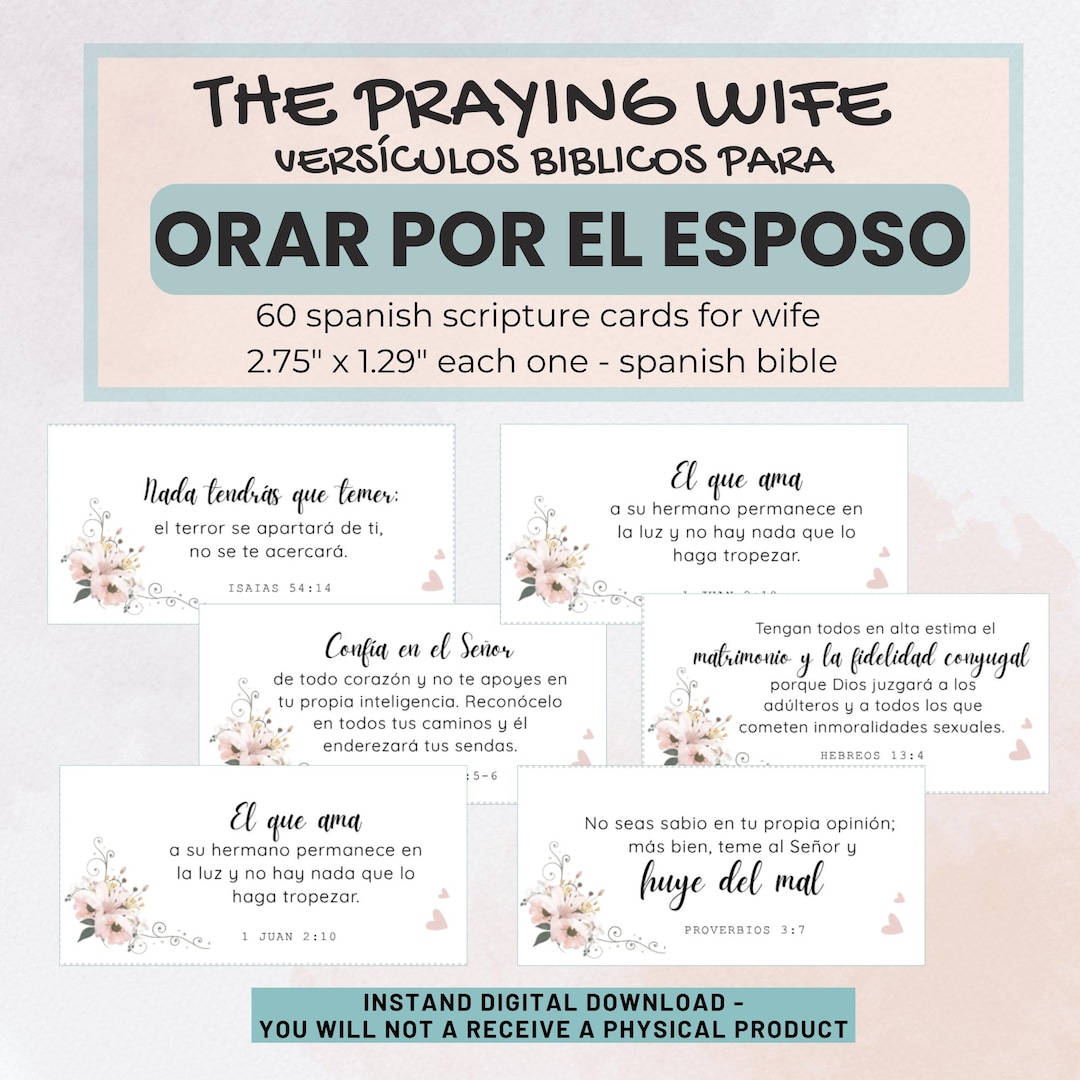 60 Spanish Bible Verses to Pray Over Your Husband, Spanish Scripture ...