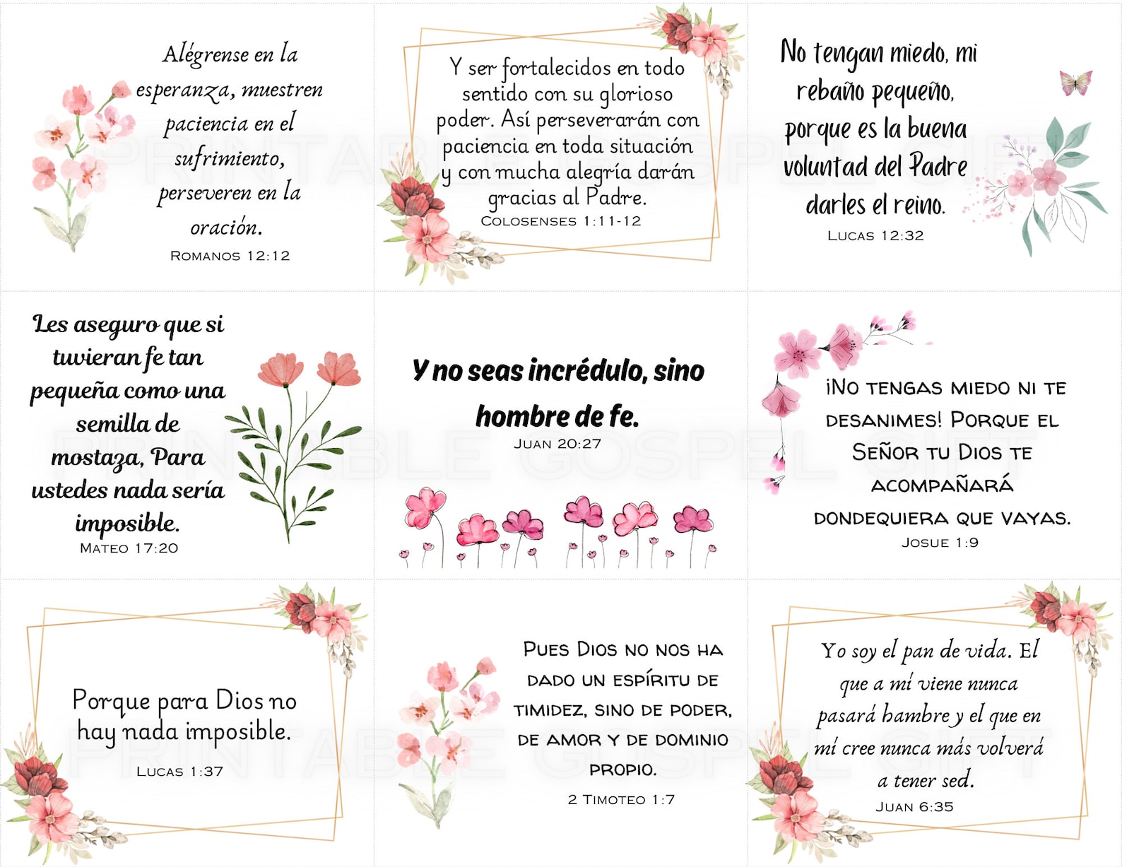 24 SPANISH Scripture Cards, Woman Card, Printable, Encouragement Bible ...