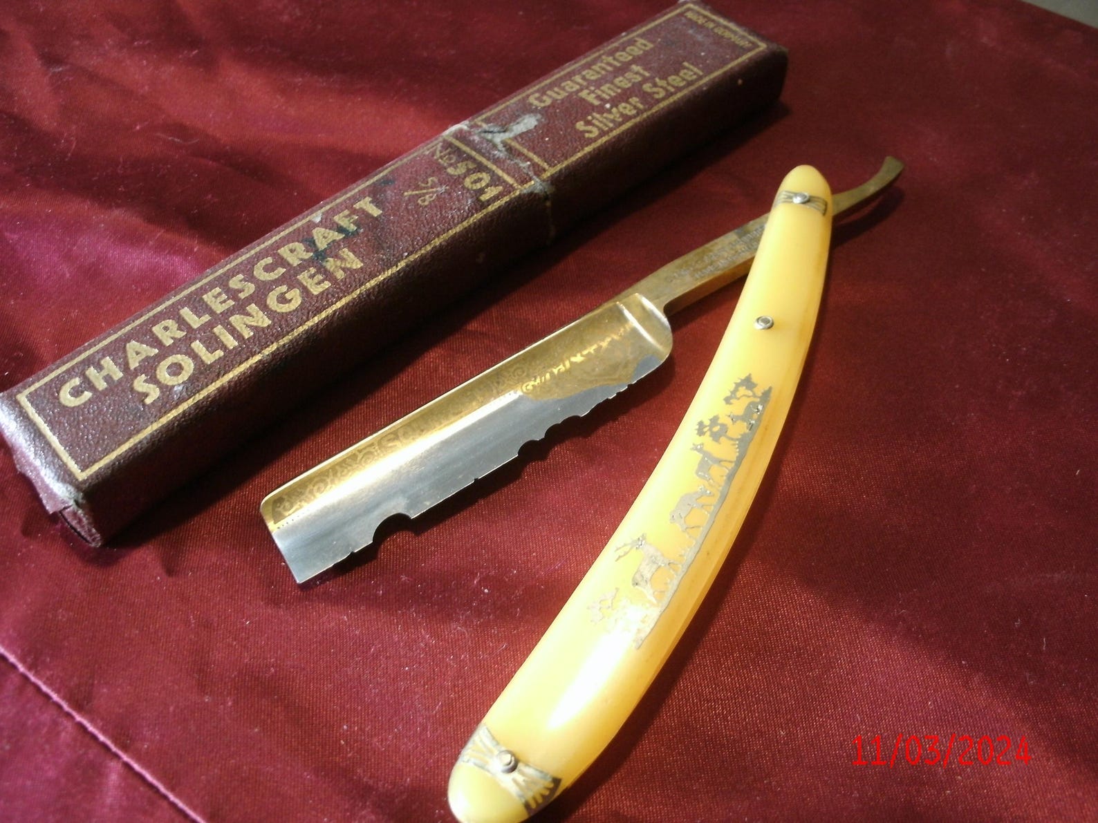 5/8 Charles Craft Solingen No 501 Blonde Handle Straight Razor Made in ...