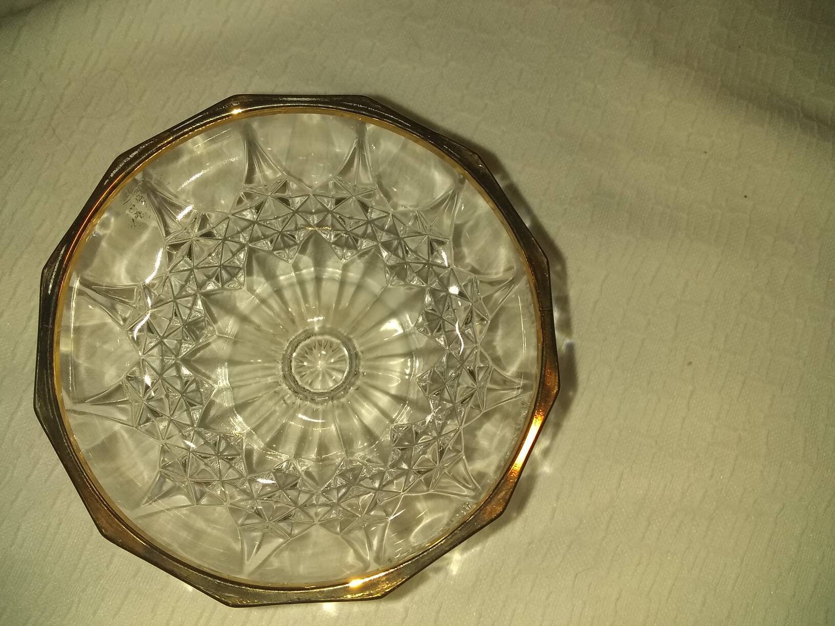 Vintage Pressed Glass Diamond Pattern Candy Dish With Lid Gold - Etsy