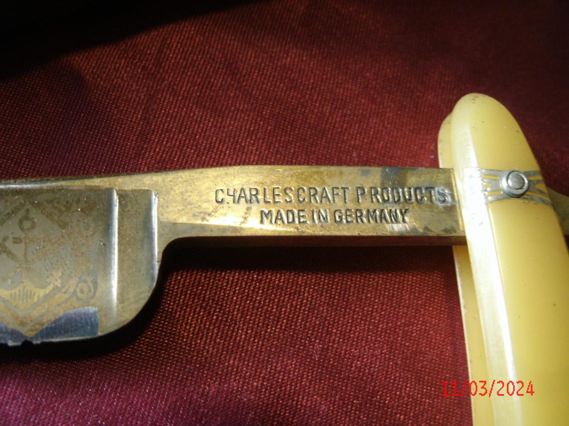 5/8 Charles Craft Solingen No 501 Blonde Handle Straight Razor Made in ...
