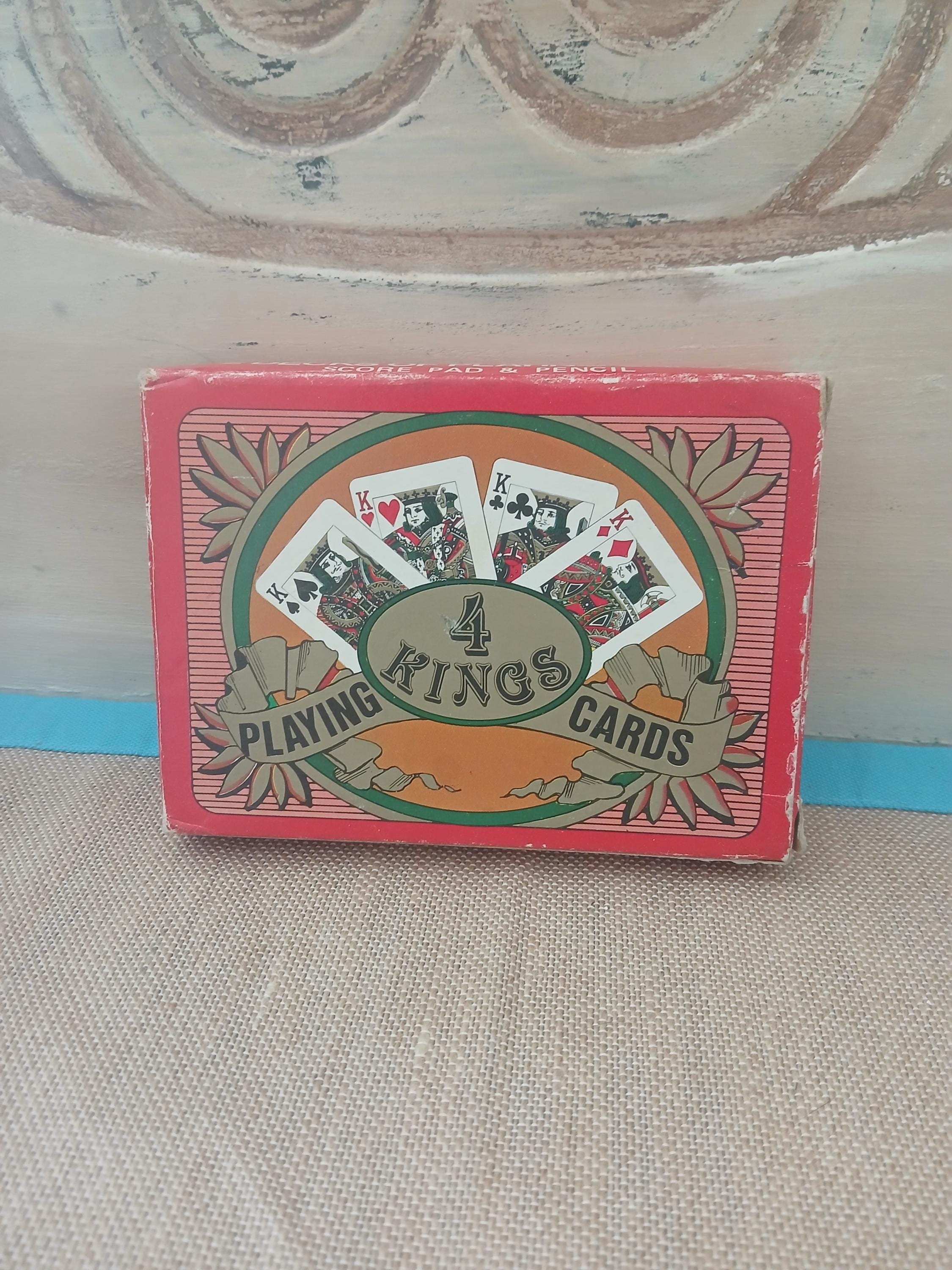 Vintage 1983 Giftco 4 Kings Playing Cards and Score Pad and Pencil in ...