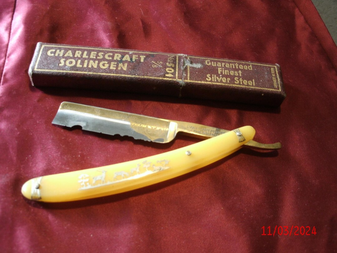 5/8 Charles Craft Solingen No 501 Blonde Handle Straight Razor Made in ...