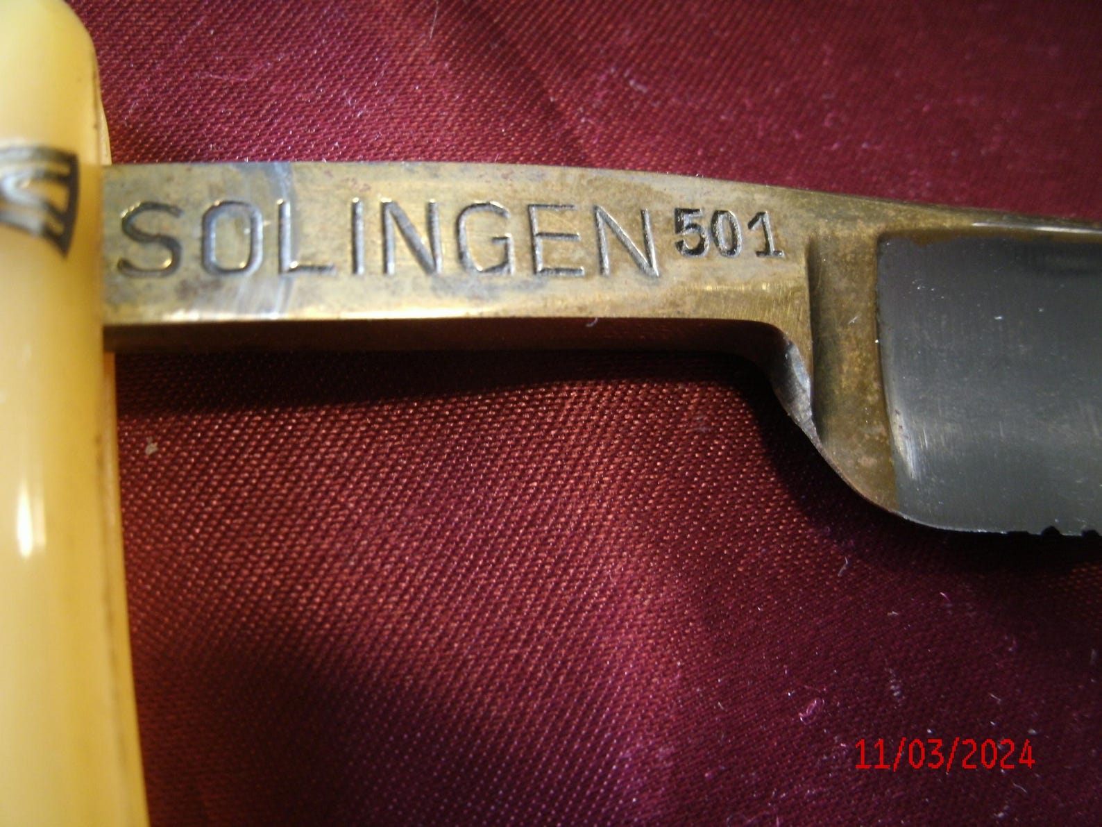 5/8 Charles Craft Solingen No 501 Blonde Handle Straight Razor Made in ...