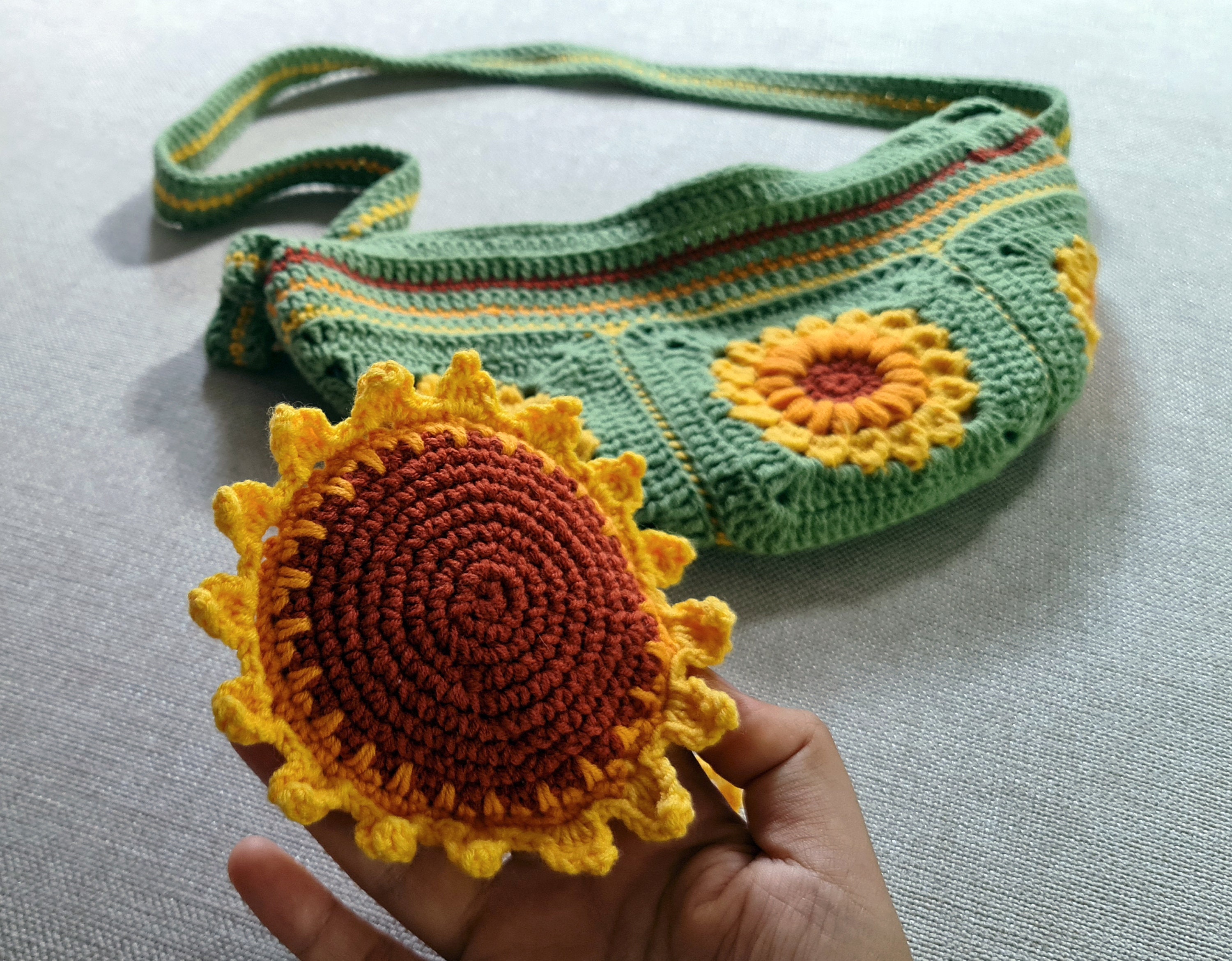 Hand-knitted Fanny Pack / Waist Bag | Sunflower - Etsy