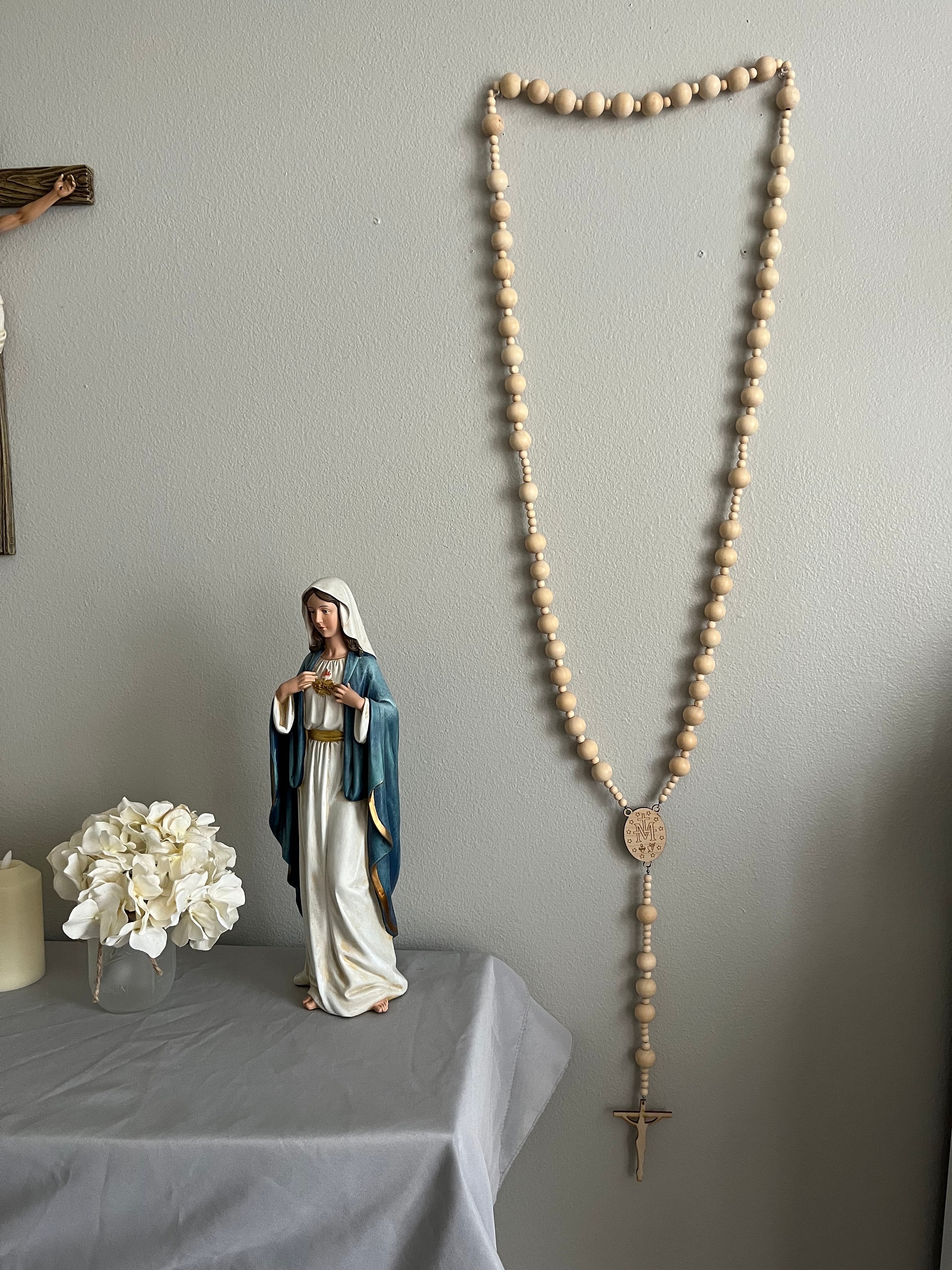 Wall Rosary, Rosary, Catholic Gifts, Catholic, Wedding Gifts, Wooden ...