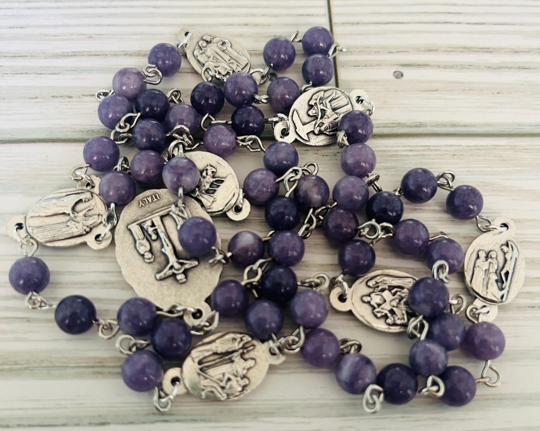 Seven Sorrows Rosary: Lavender Chalcedony Servite Prayer Chaplet - Etsy