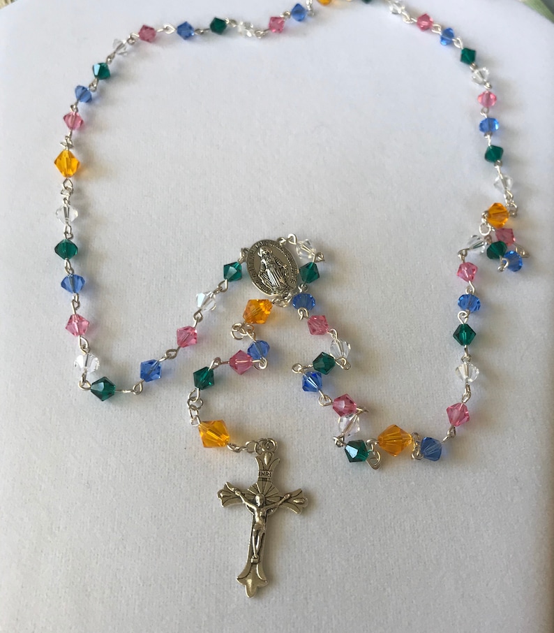 Birthstone Rosary: Preciosa Crystal Catholic Gift, Personalized Rosary ...