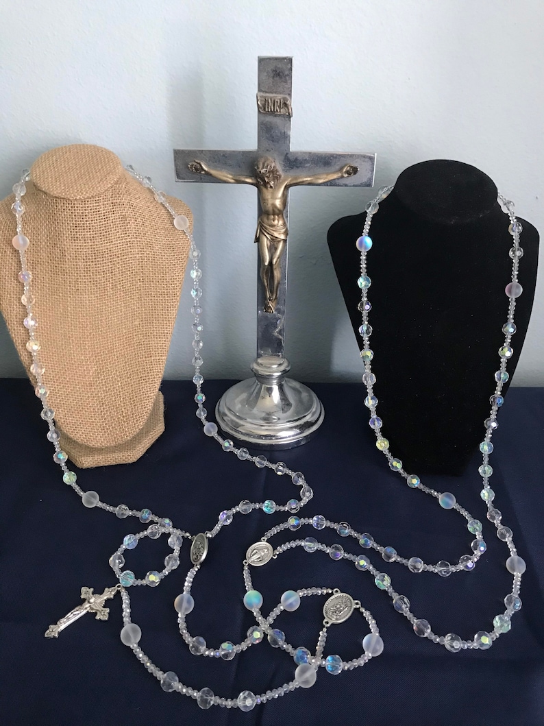 Lazo Rosary: Czech & Mermaid Glass Catholic Wedding Lasso - Etsy