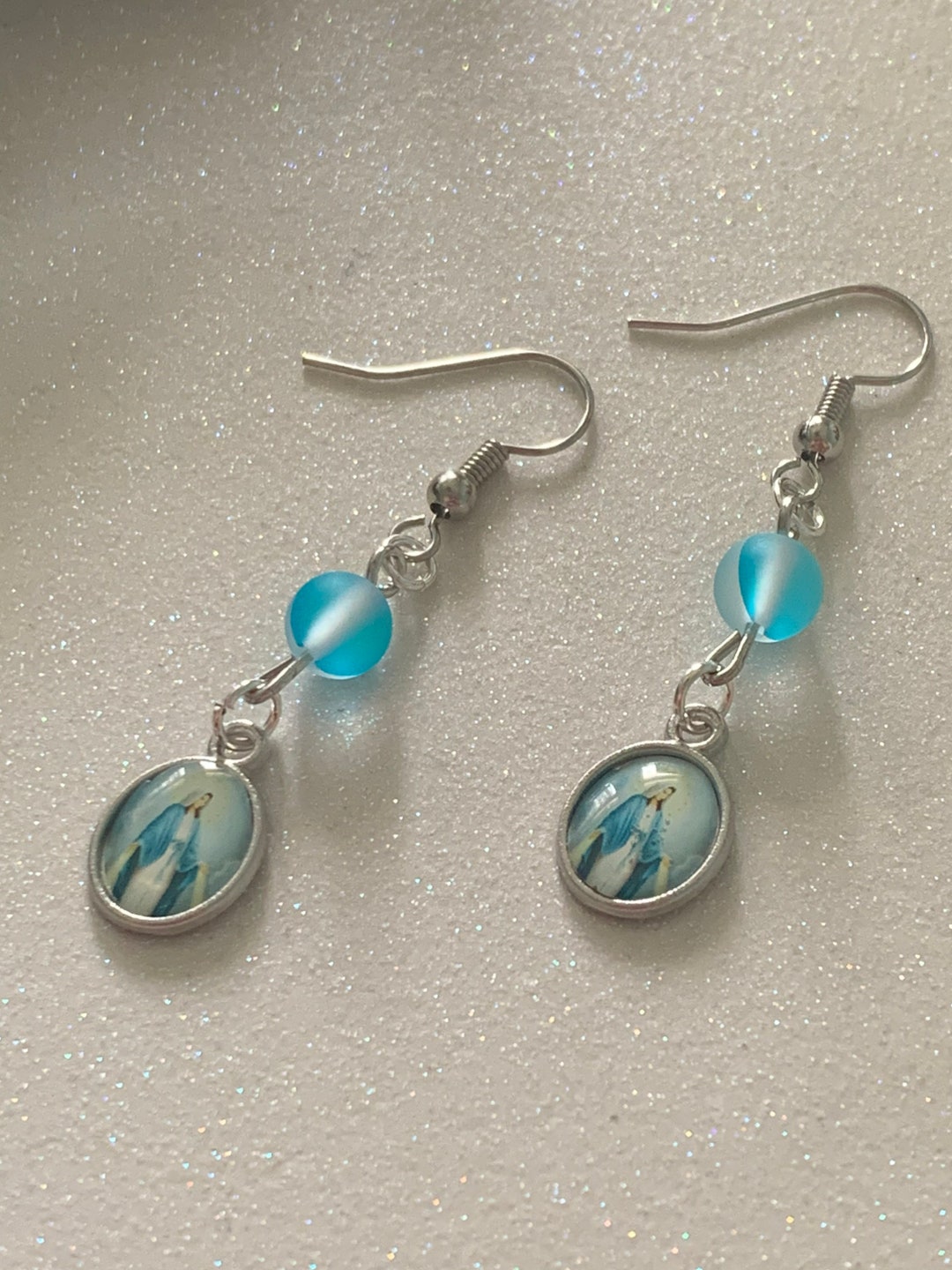 Elegant Mary Earrings, Our Lady of Grace Earrings, Confirmation Gifts ...