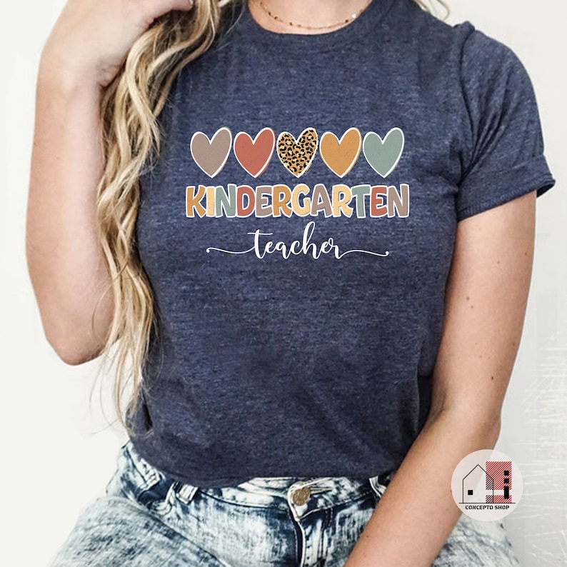Kindergarten Teacher Shirt: Back to School Hearts Tee - Etsy