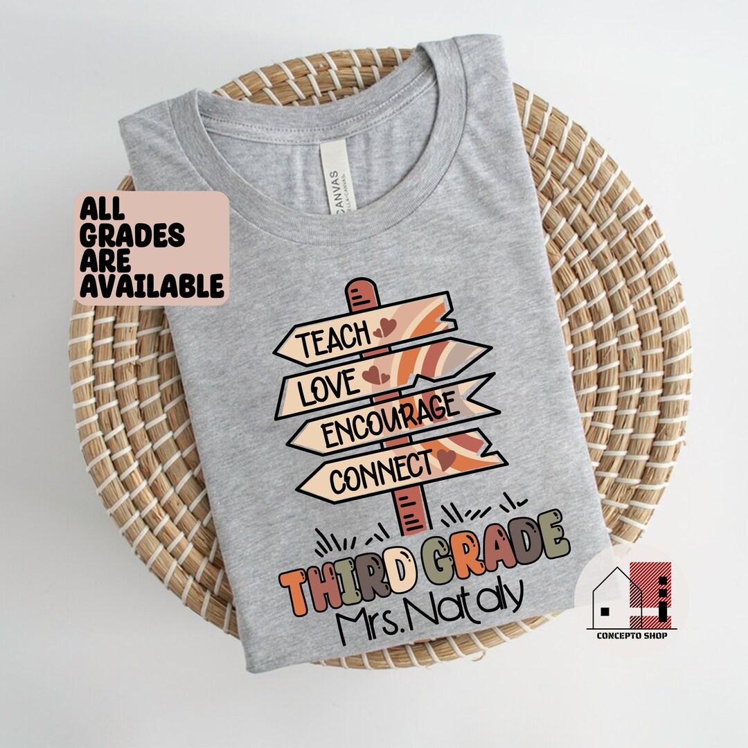 Customized Third Grade Teacher Shirt, Third Grade Teacher Shirt ...