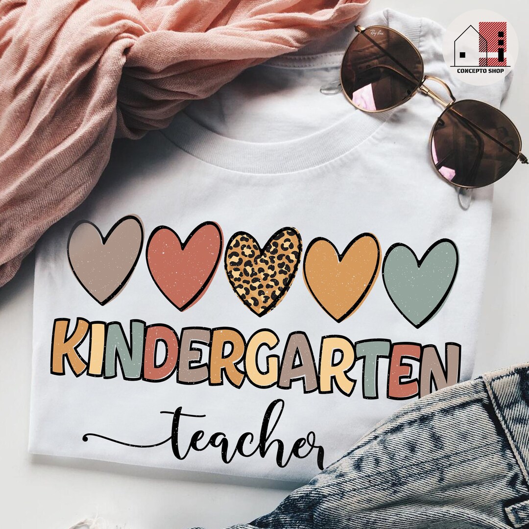 Kindergarten Teacher Shirt: Back to School Hearts Tee - Etsy