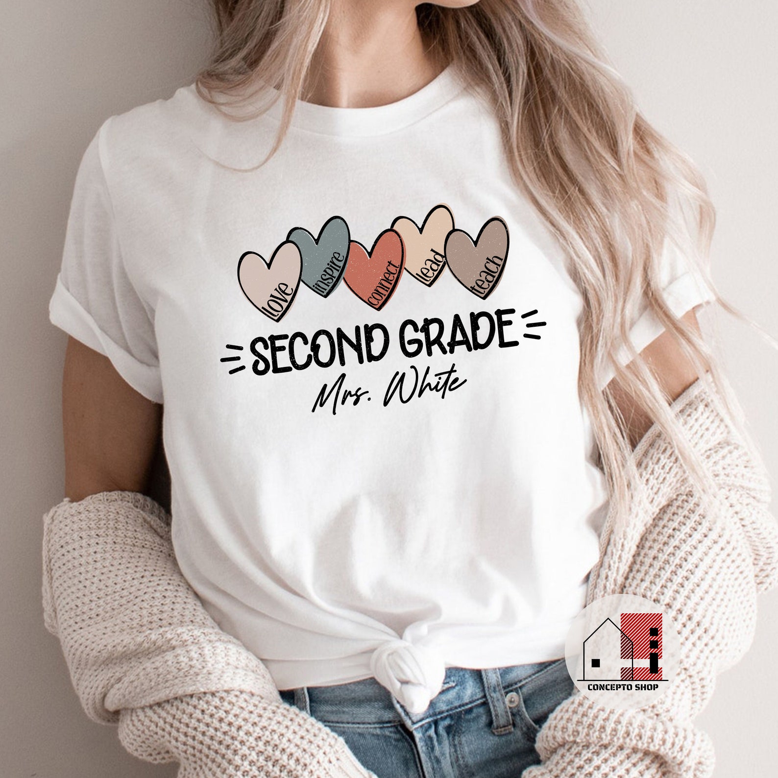Customized Second Grade Teacher Tee Second Grade Teacher - Etsy