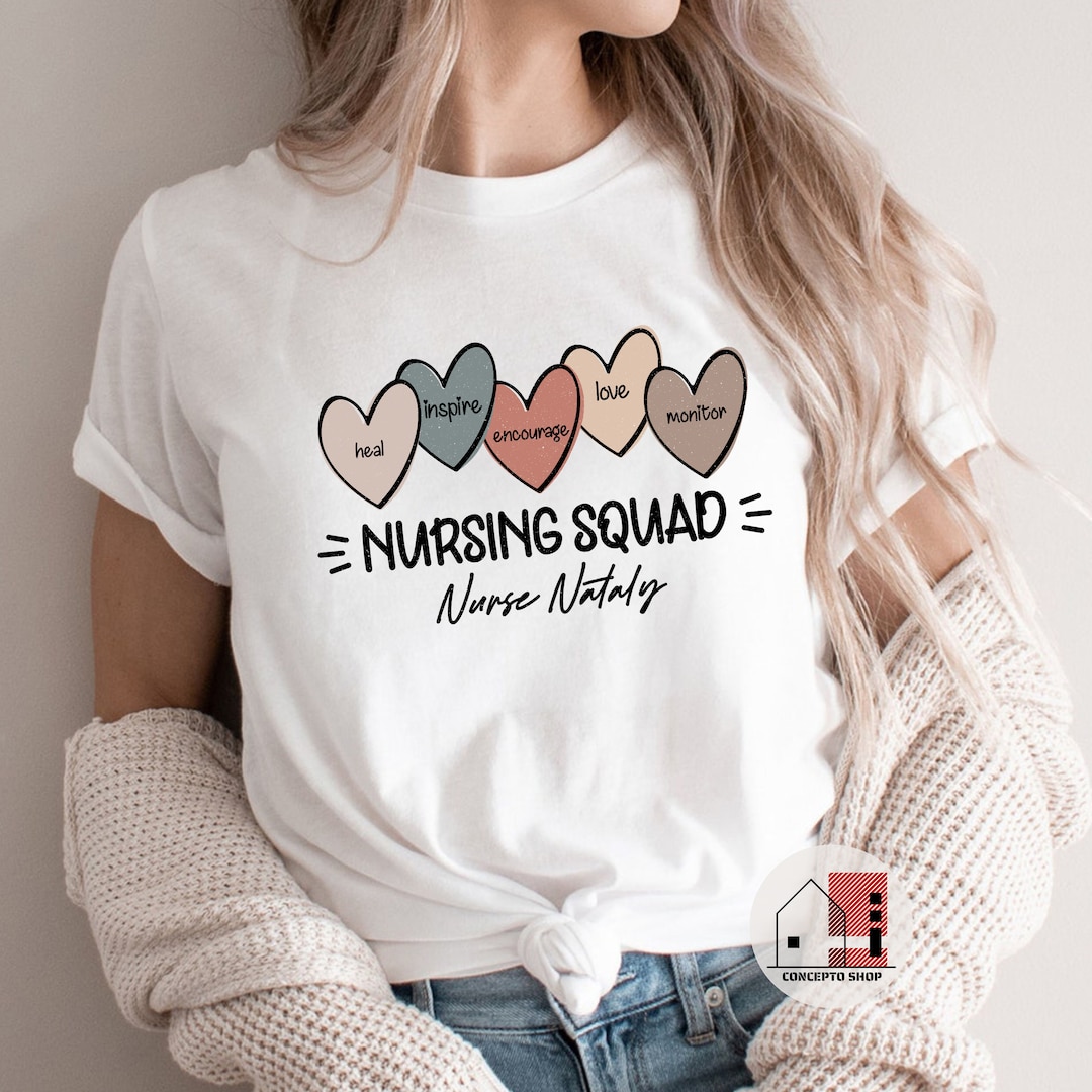 Customized Nurse Squad, Nurse Gift, Nursing School T-shirt, Nursing ...