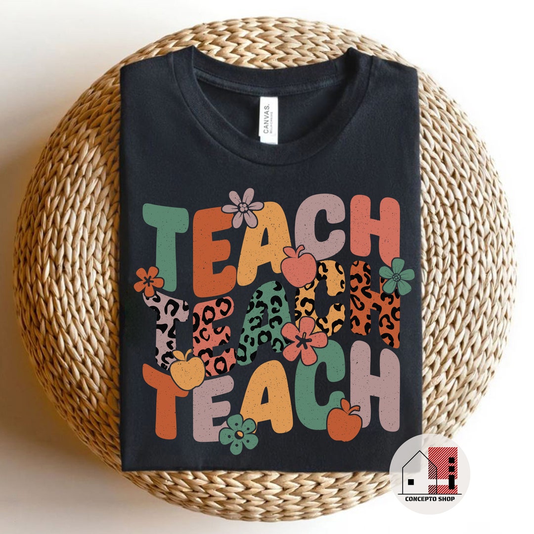 Retro Teacher Shirt, Teacher Shirts, Cute Teaching Tee, Gift for ...