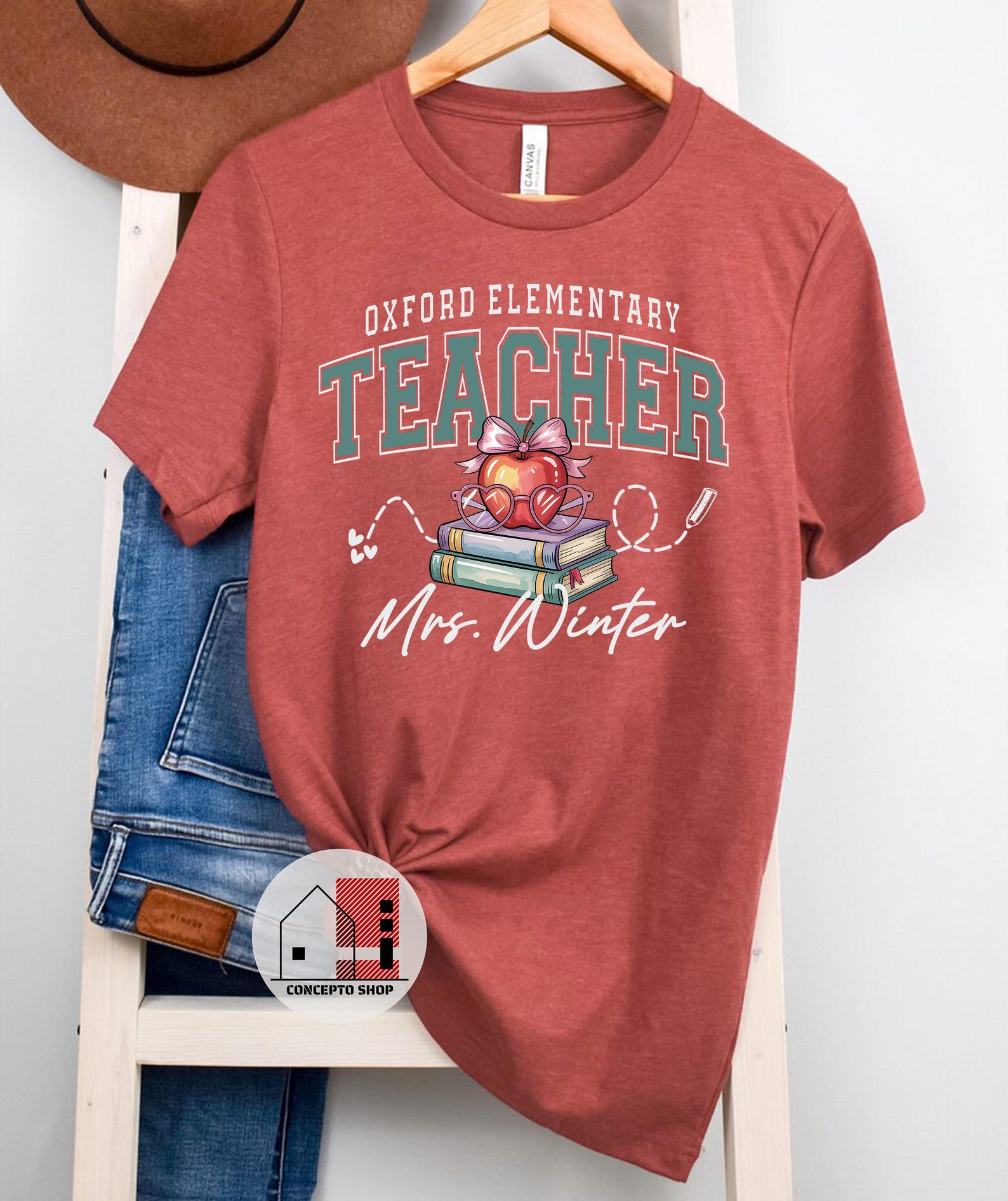 Custom Teacher Team Shirt: Personalized School Name Cotton Tee - Etsy