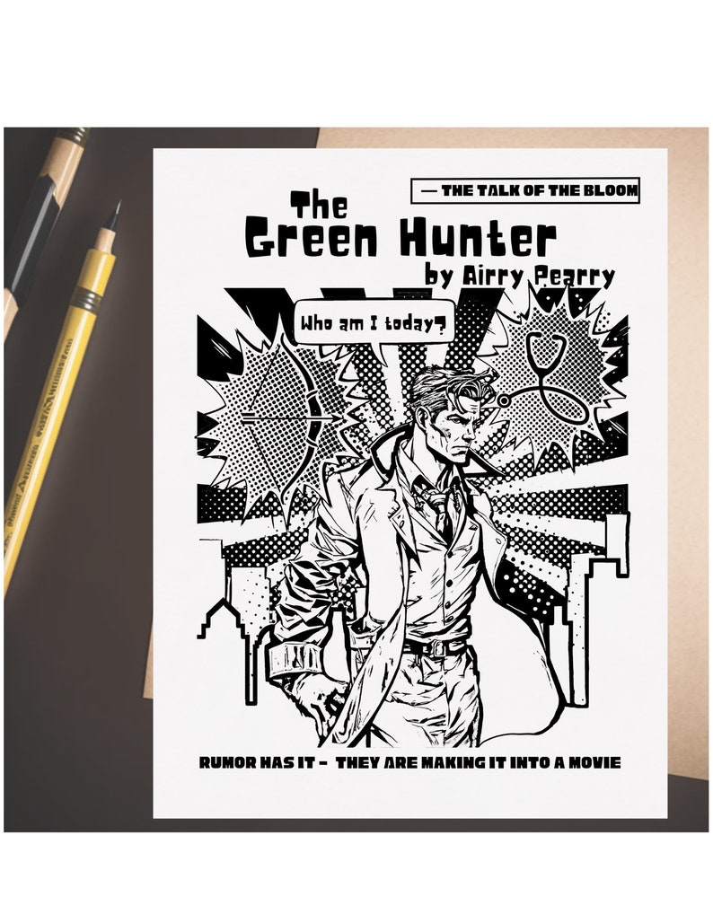 The Green Hunter - Coloring Page - Etsy