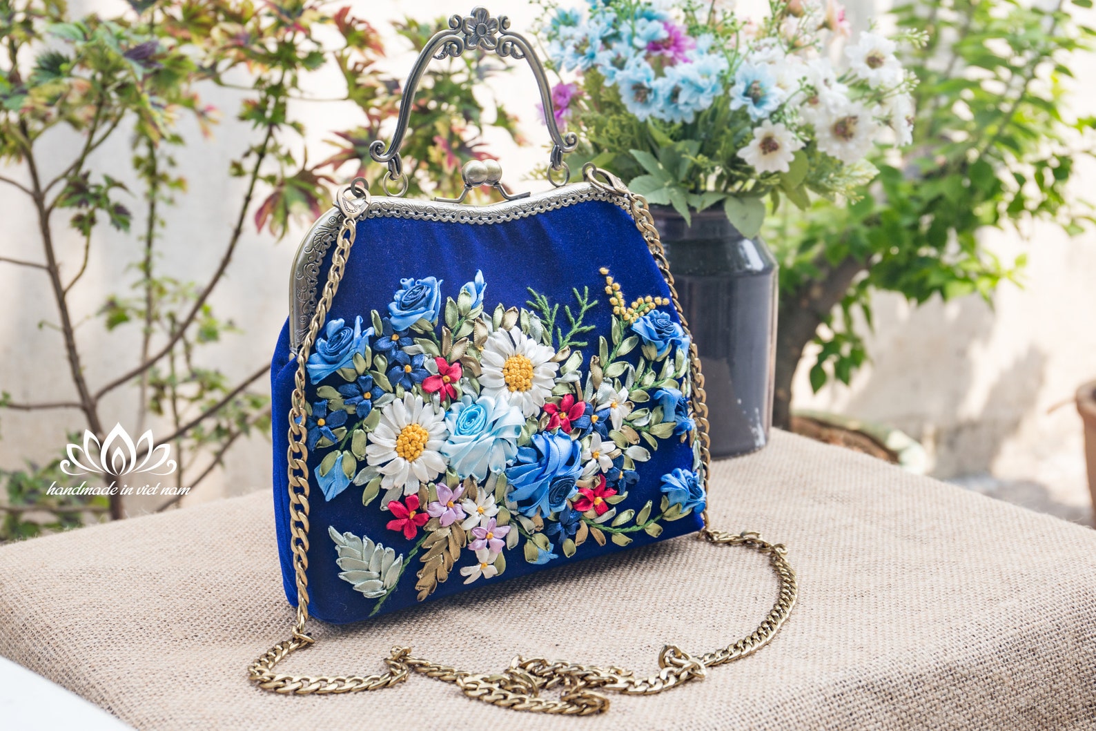 Embroidered Handbag Shoulder Bag Ribbon Embroidery Great Quality Unique ...