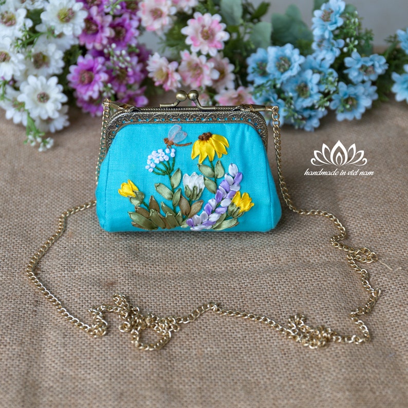 Coin Purse With Strap, Embroidered Coin Purse - Etsy