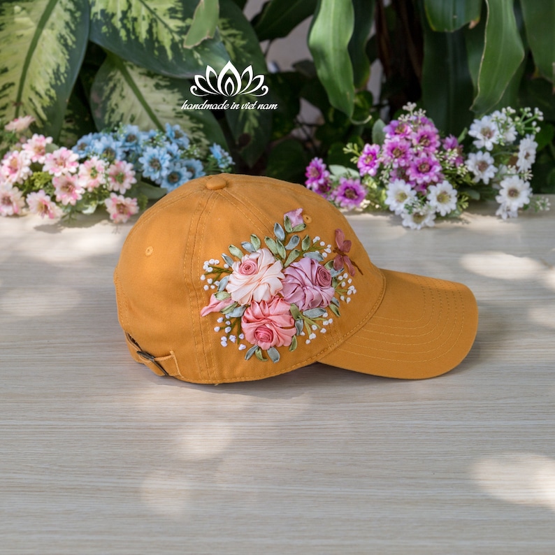 Embroidered Baseball Cap Women, Ribbon Embroidery Art - Etsy