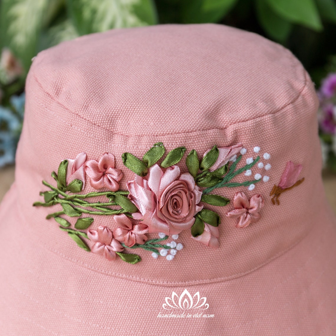 Embroidered Bucket Hat Canvas Bucket Hats Ribbon Embroidery - Etsy