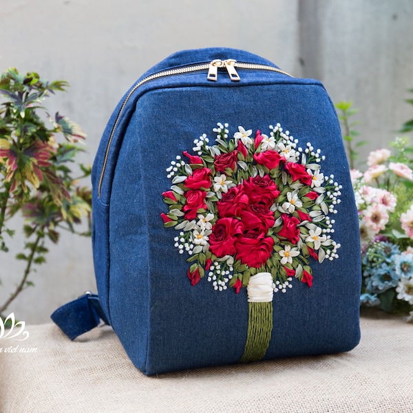 Denim Backpacks Embroidery - Etsy