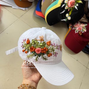 Embroidered Baseball Cap Women, Ribbon Embroidery Art - Etsy